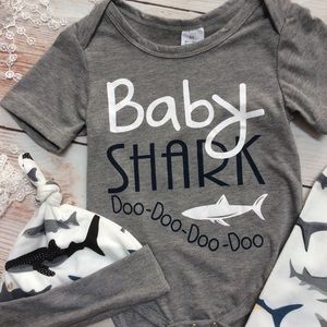 Matching Sets | Boutique Unisex Baby Shark 3pc Outfit | Poshmark